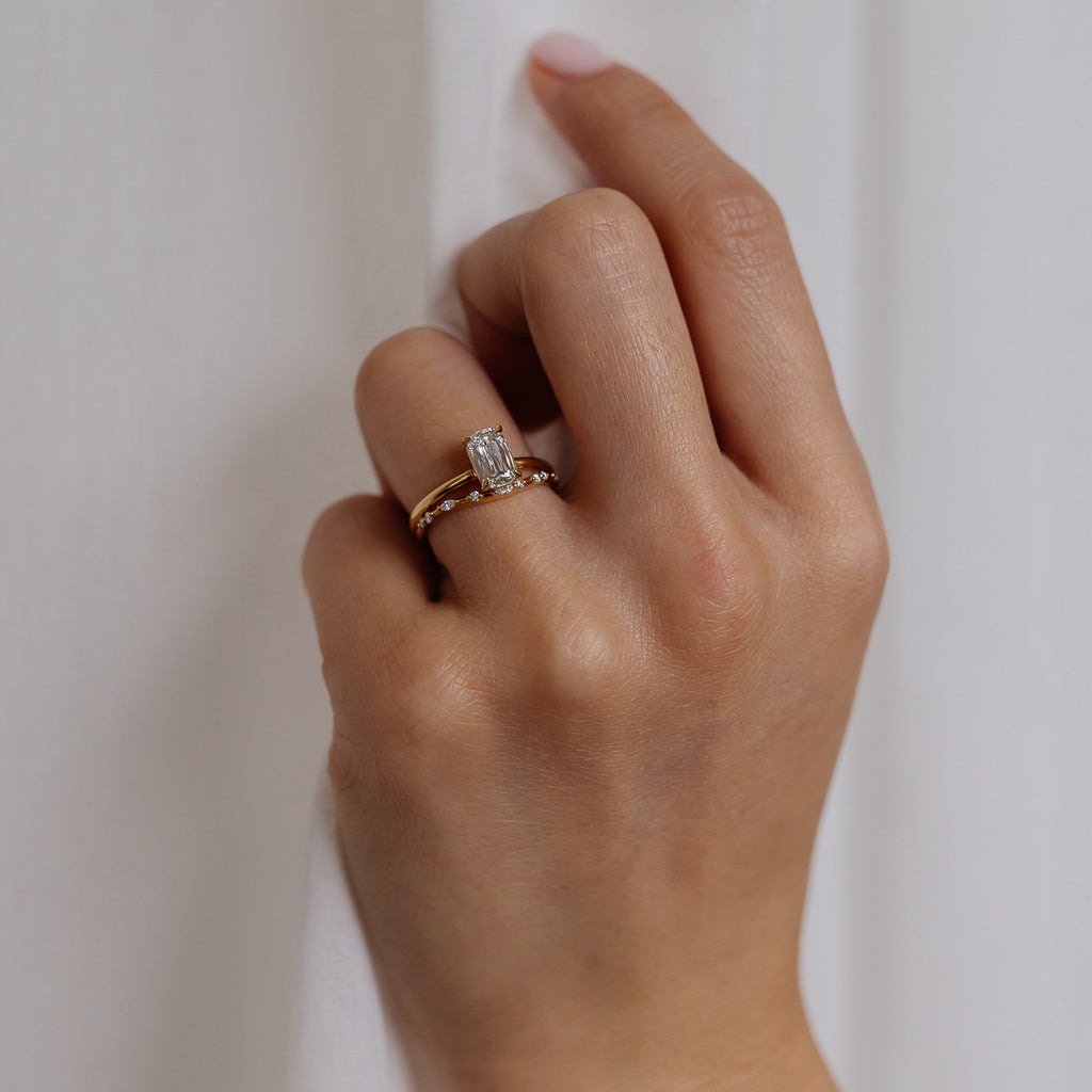 Hallie - Elongated Cushion Cut Diamond Engagement Ring – Grew & Co