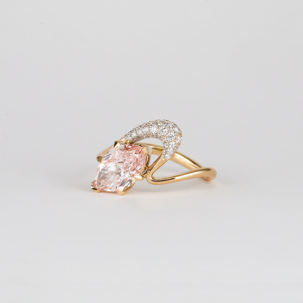 Juno Pink Marquise - Pink Marquise Diamond Engagement Ring – Grew & Co