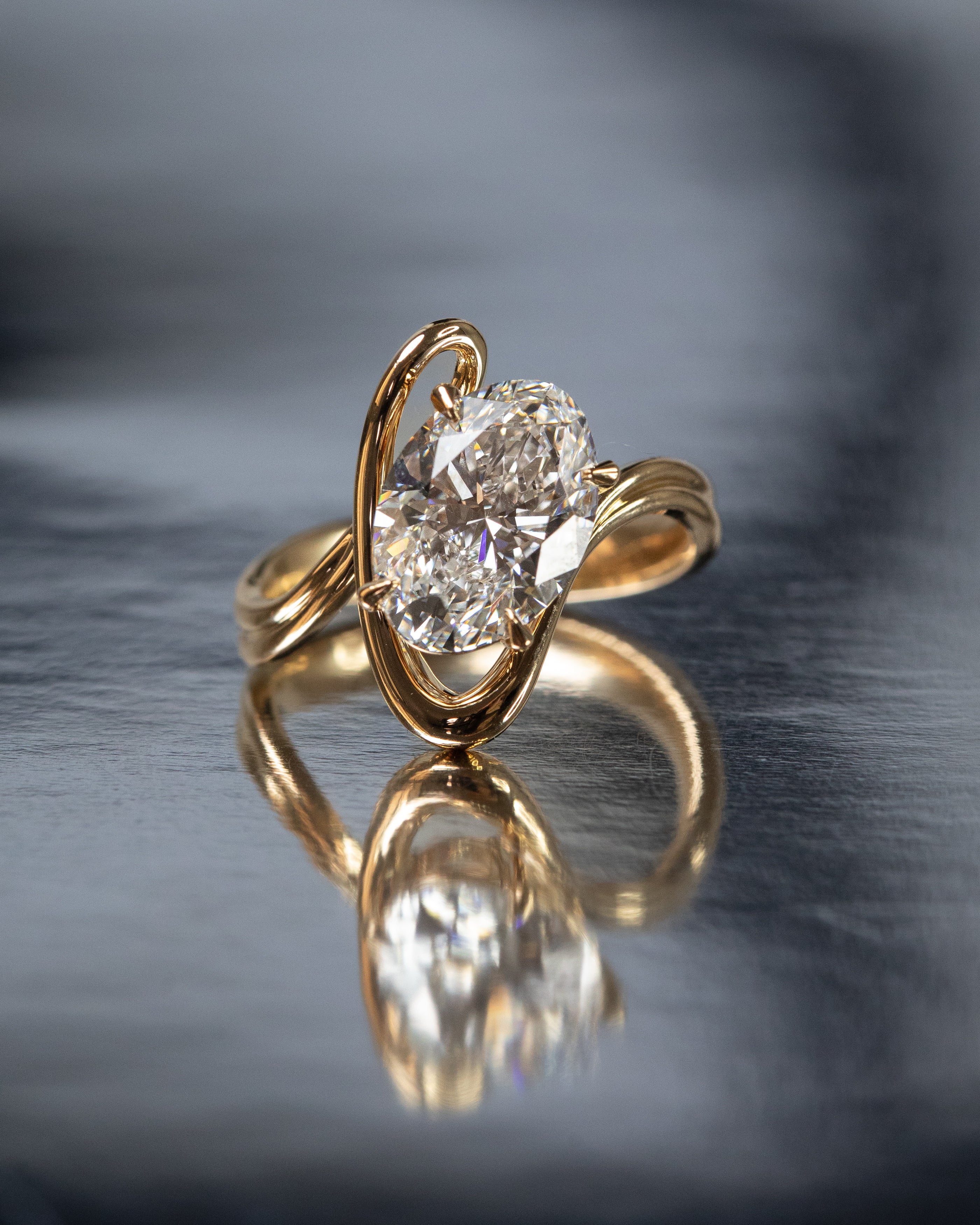 Hallie - Elongated Cushion Cut Diamond Engagement Ring – Grew & Co